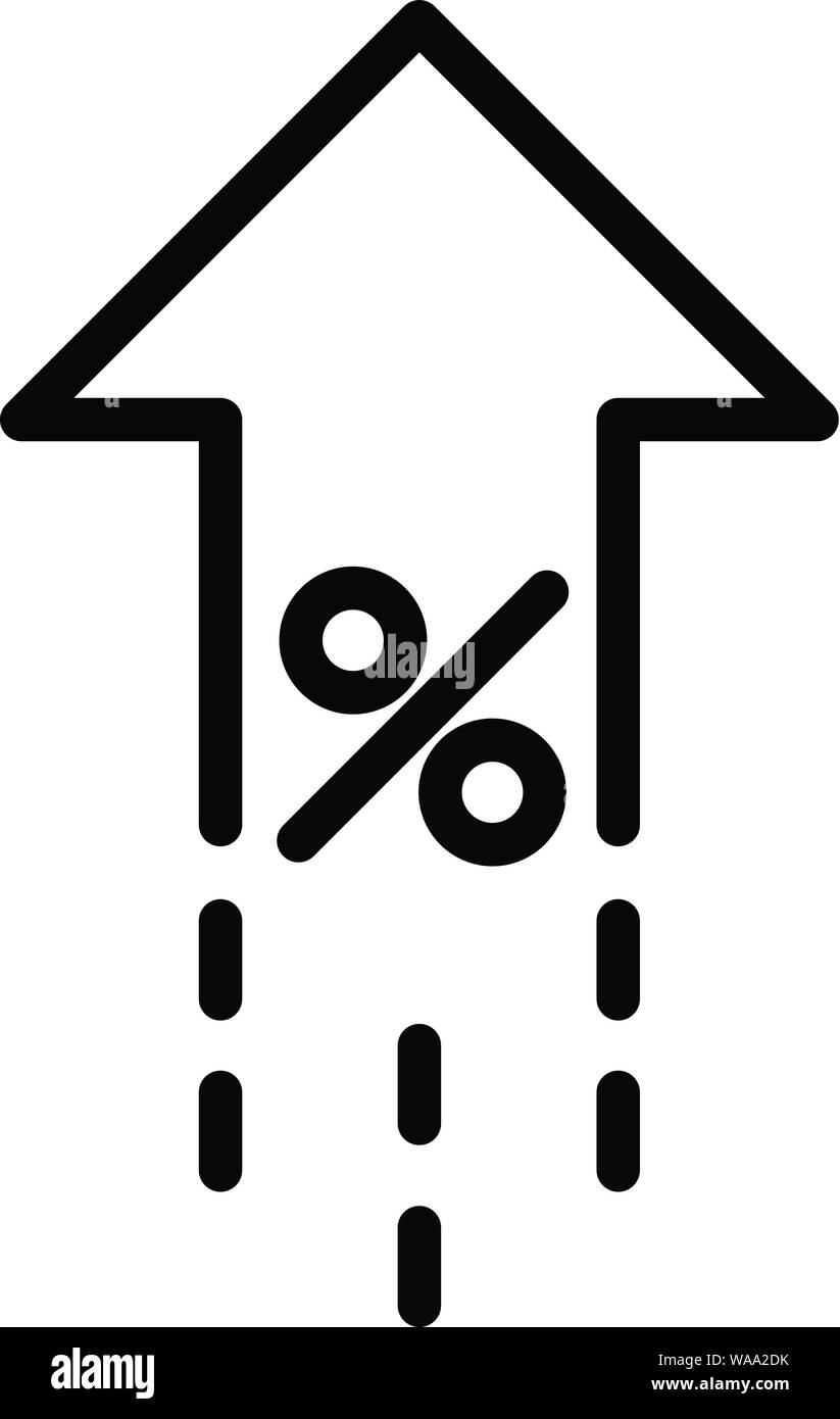Leasing percent rate up icon, outline style Stock Vector Image & Art ...