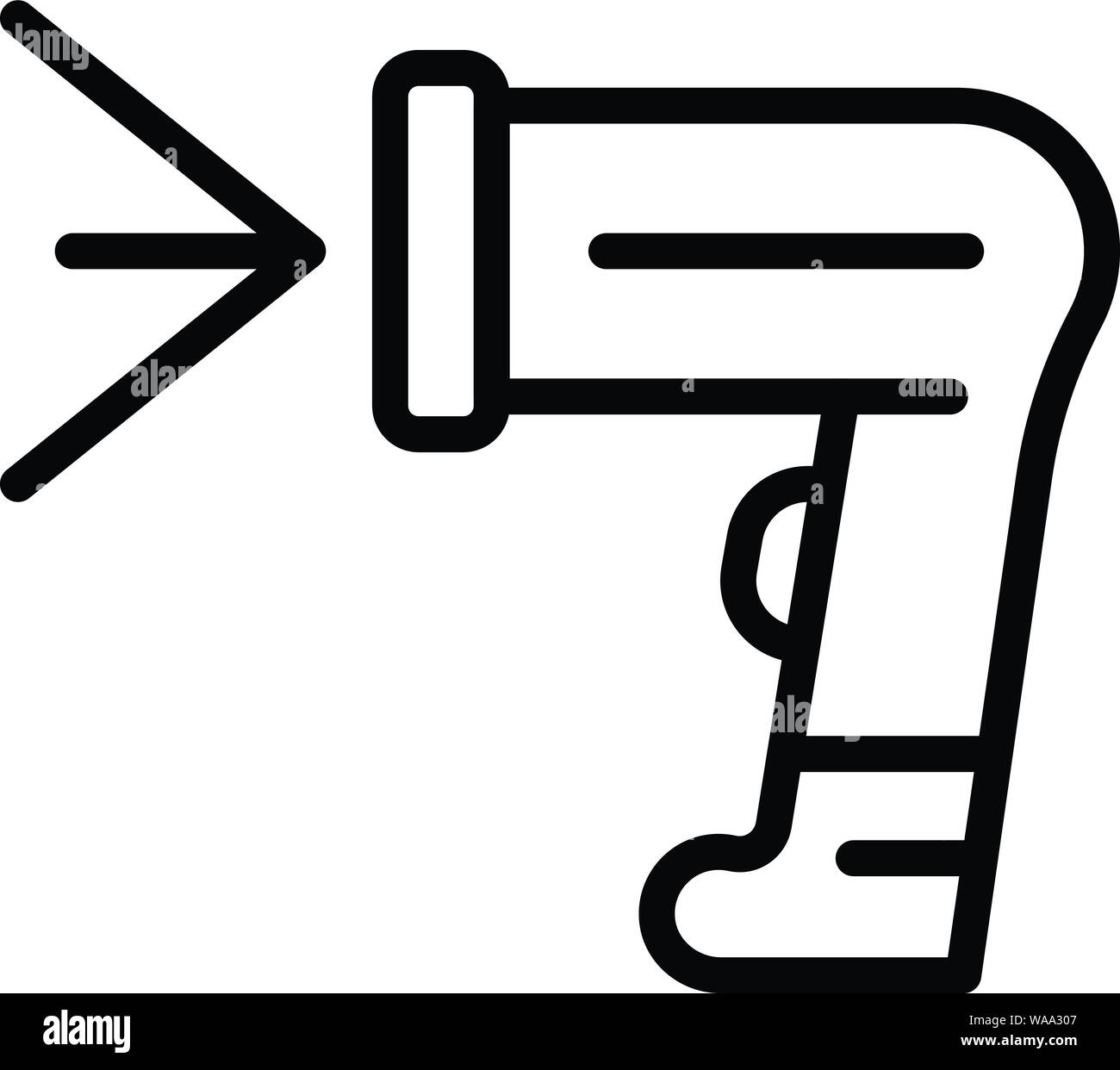 Cashier barcode scanner icon, outline style Stock Vector Image & Art ...