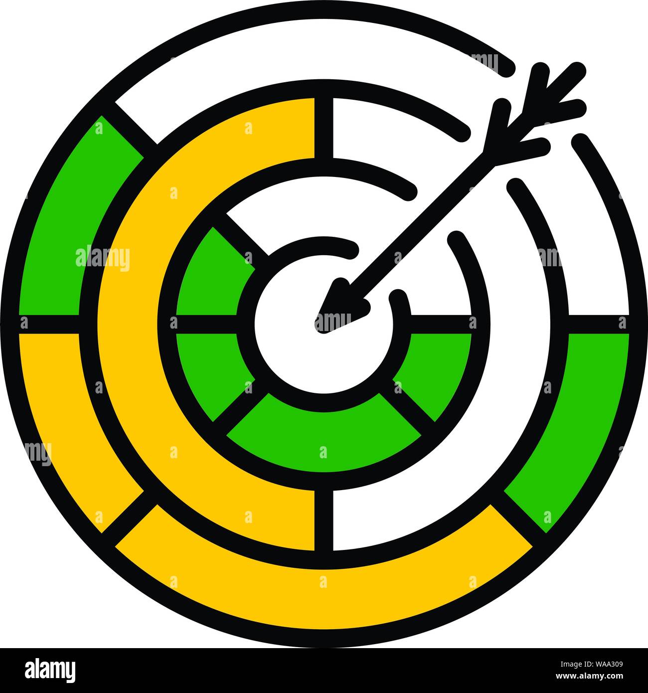 Quest target arrow icon, outline style Stock Vector Image & Art - Alamy