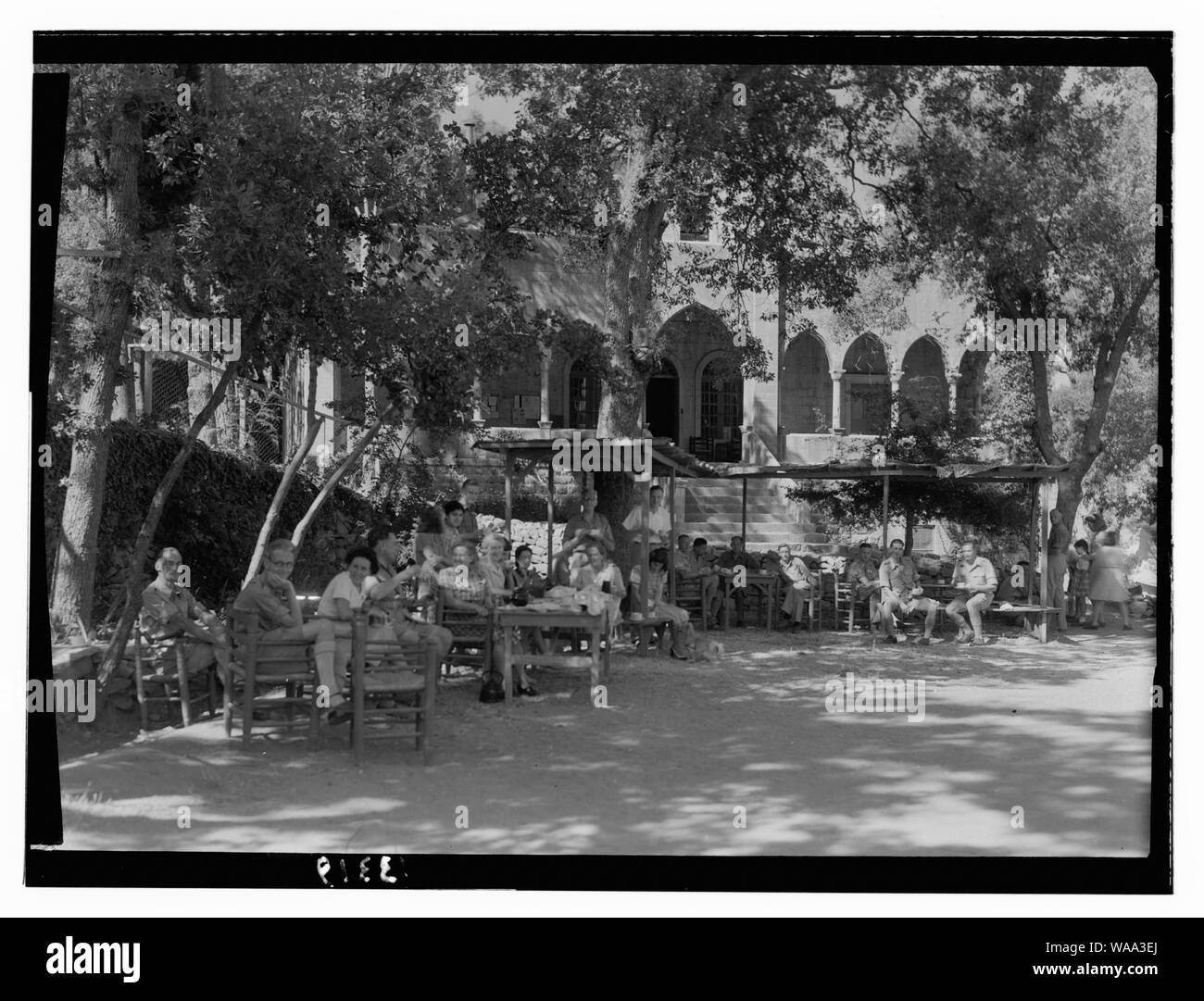 Chouer Mountain House. Afternoon tea on croquet court Stock Photo - Alamy