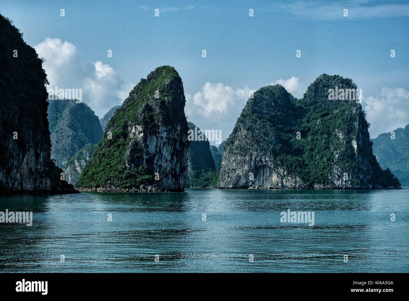 Karst landscape by Halong Bay in Vietnam Stock Photo - Alamy