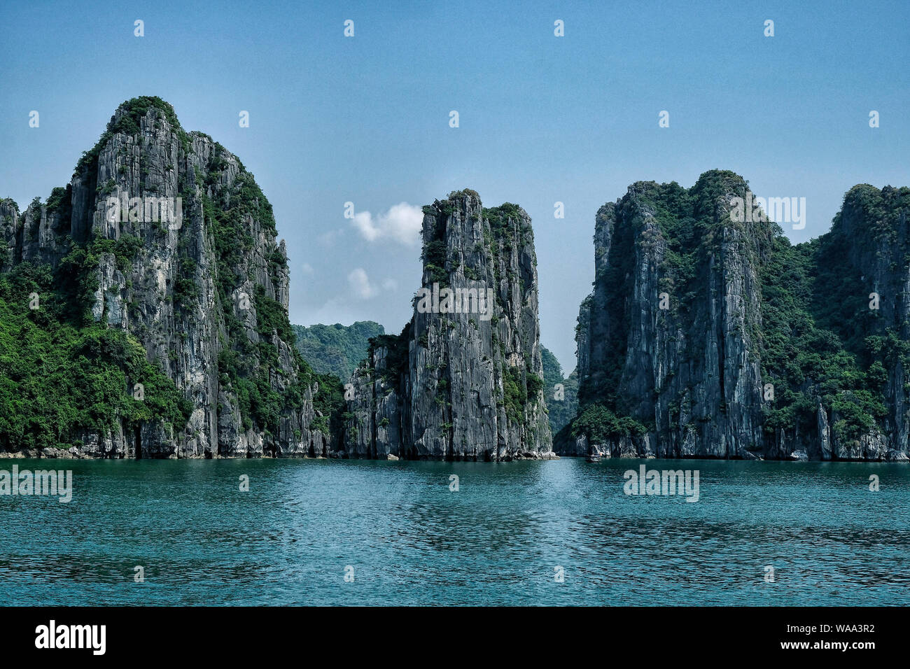 Karst landscape by Halong Bay in Vietnam Stock Photo - Alamy