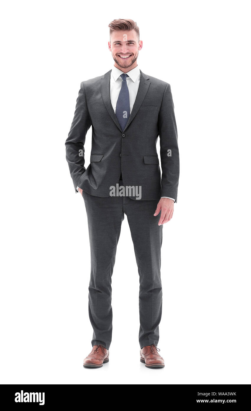 in full growth.portrait of a modern young businessman Stock Photo - Alamy