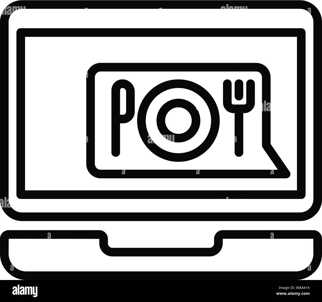 Order food from a laptop icon, outline style Stock Vector Image & Art ...