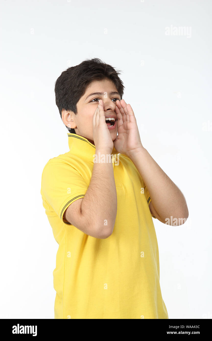 Boy (10) hand covering face hi-res stock photography and images - Alamy