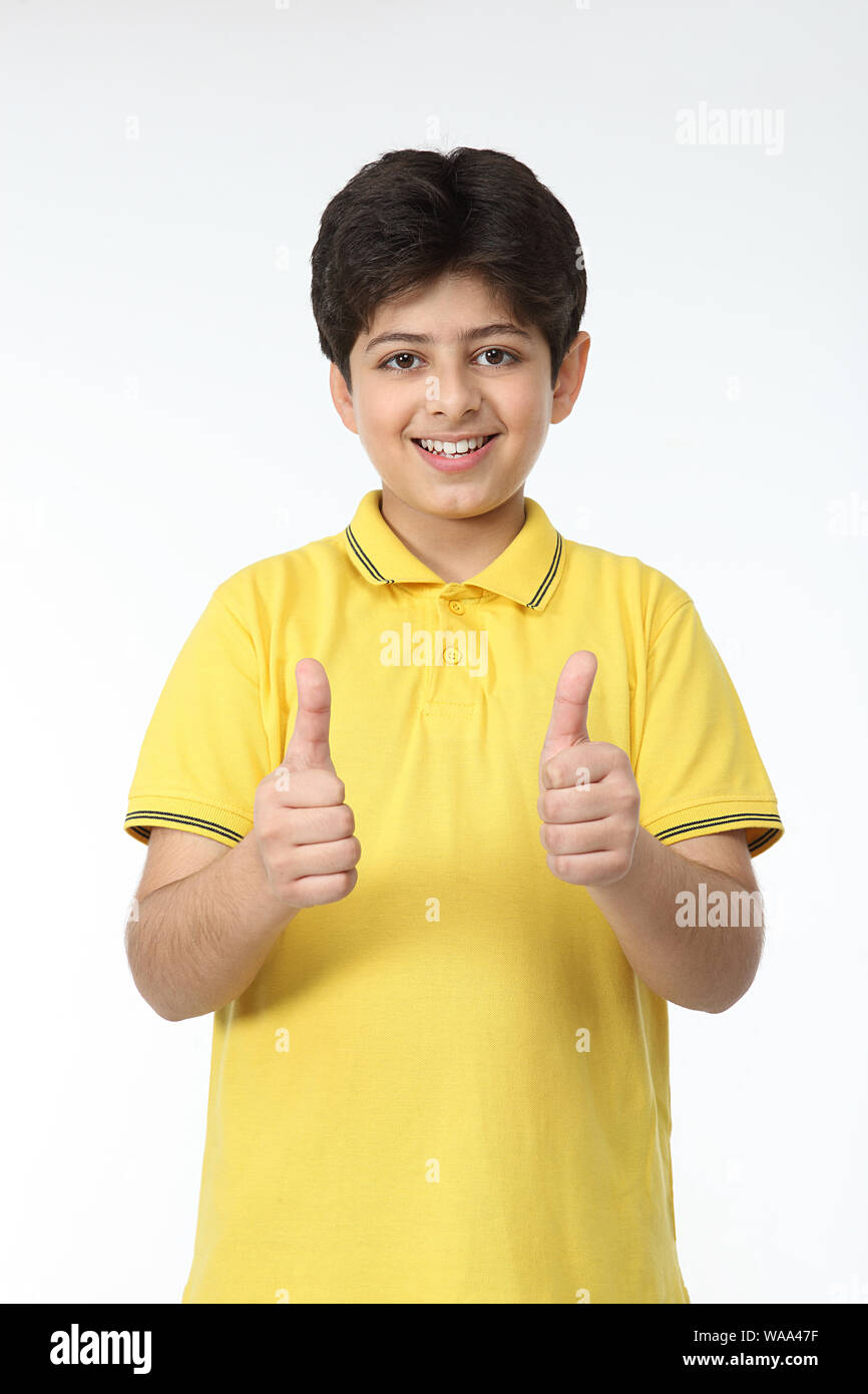 Boy thumbs up black hi-res stock photography and images - Alamy
