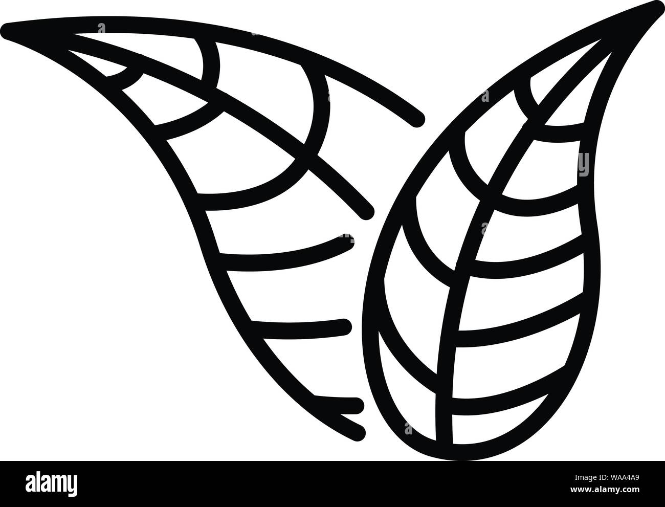 Two pointed leaves icon, outline style Stock Vector Image & Art - Alamy