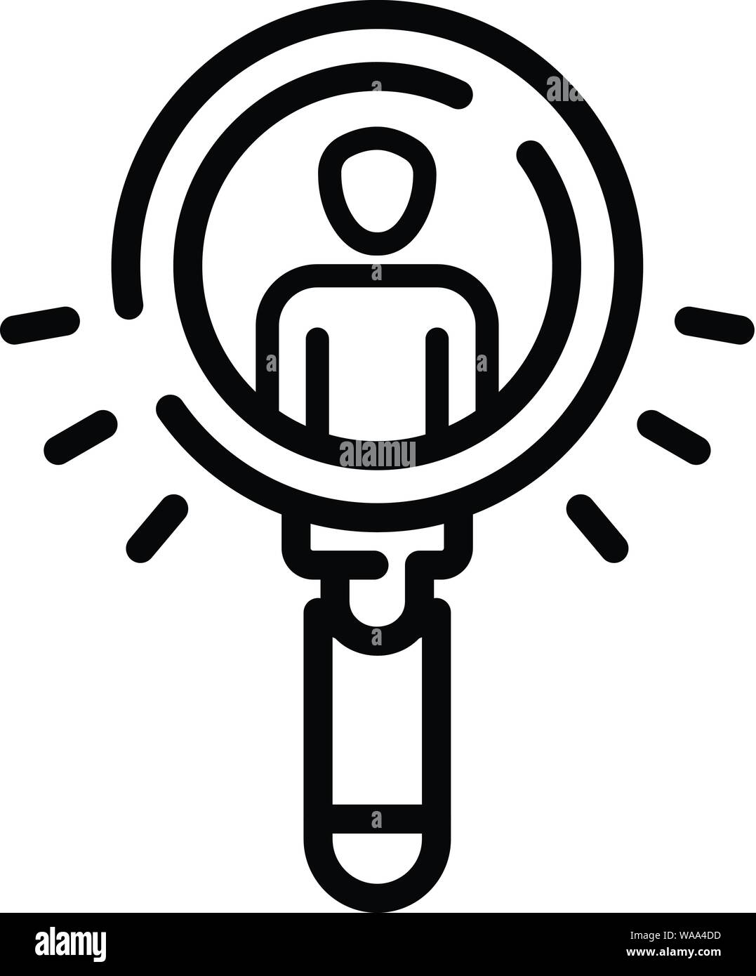 Search man under magnify glass icon, outline style Stock Vector Image ...