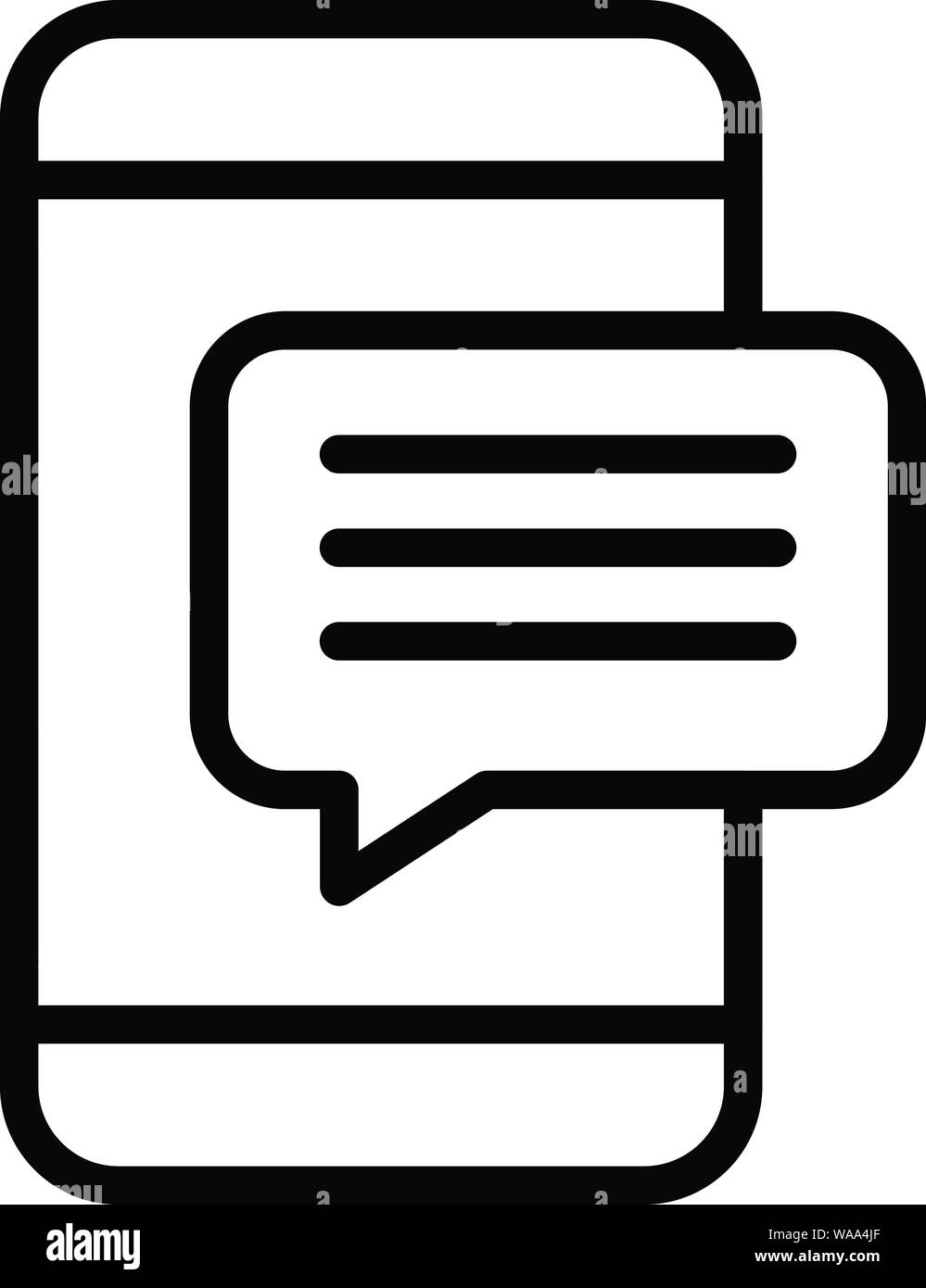 Smartphone popup message icon, outline style Stock Vector Image & Art ...