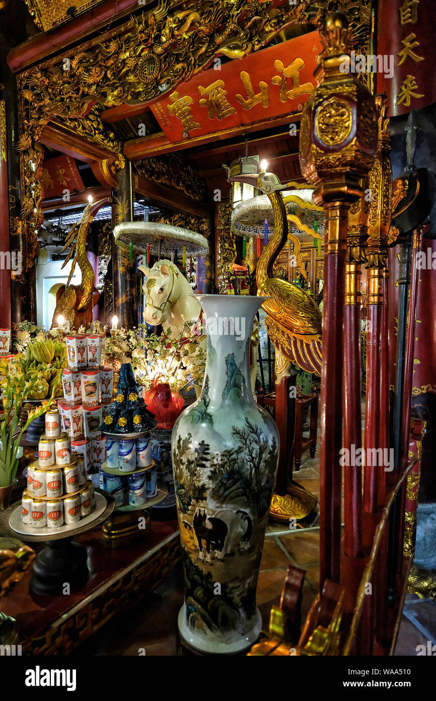 Hanoi, Vietnam - August 29: Inside the Bach Ma Temple located in the ...