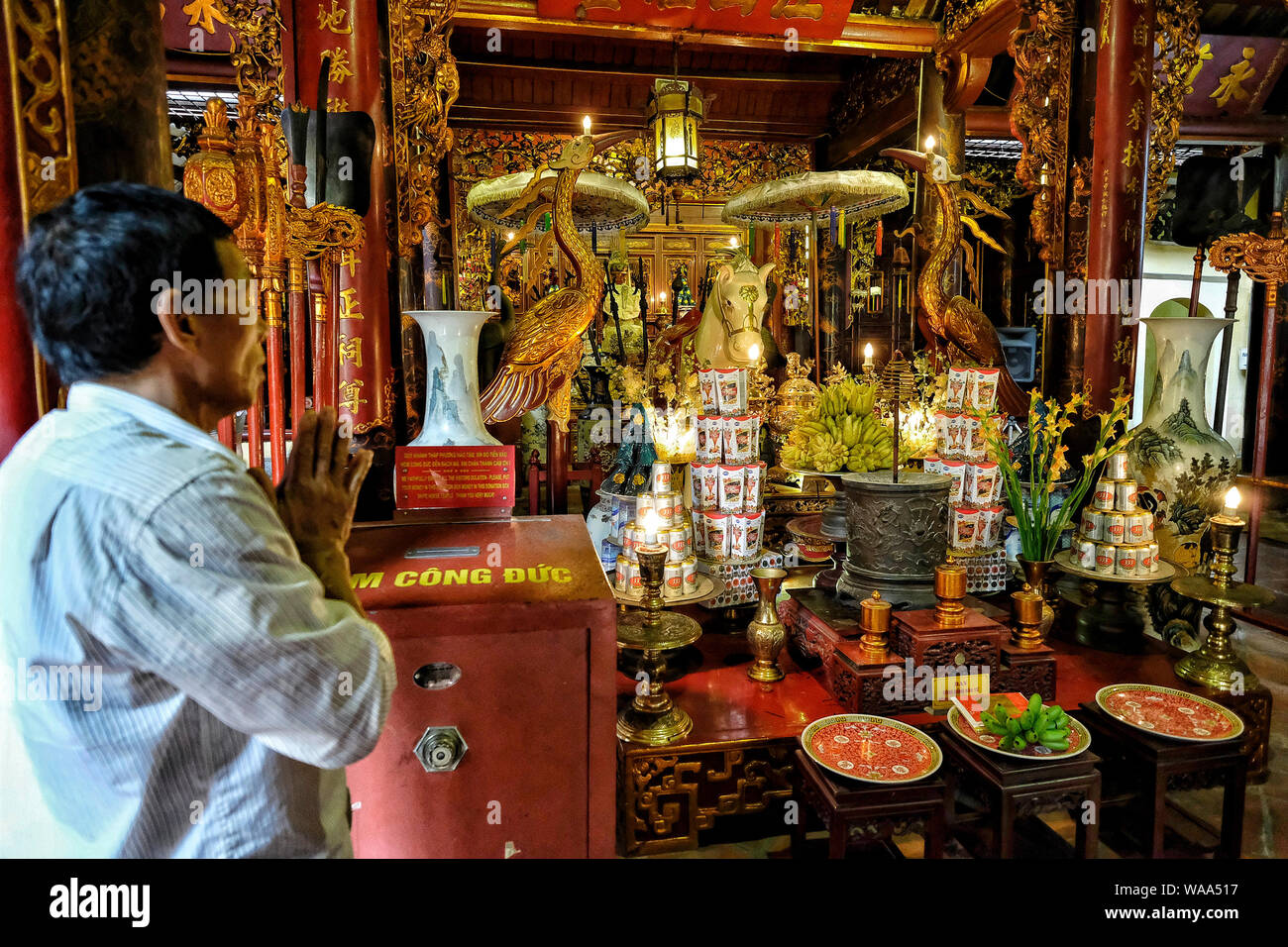 Hanoi, Vietnam - August 29: Inside the Bach Ma Temple located in the ...
