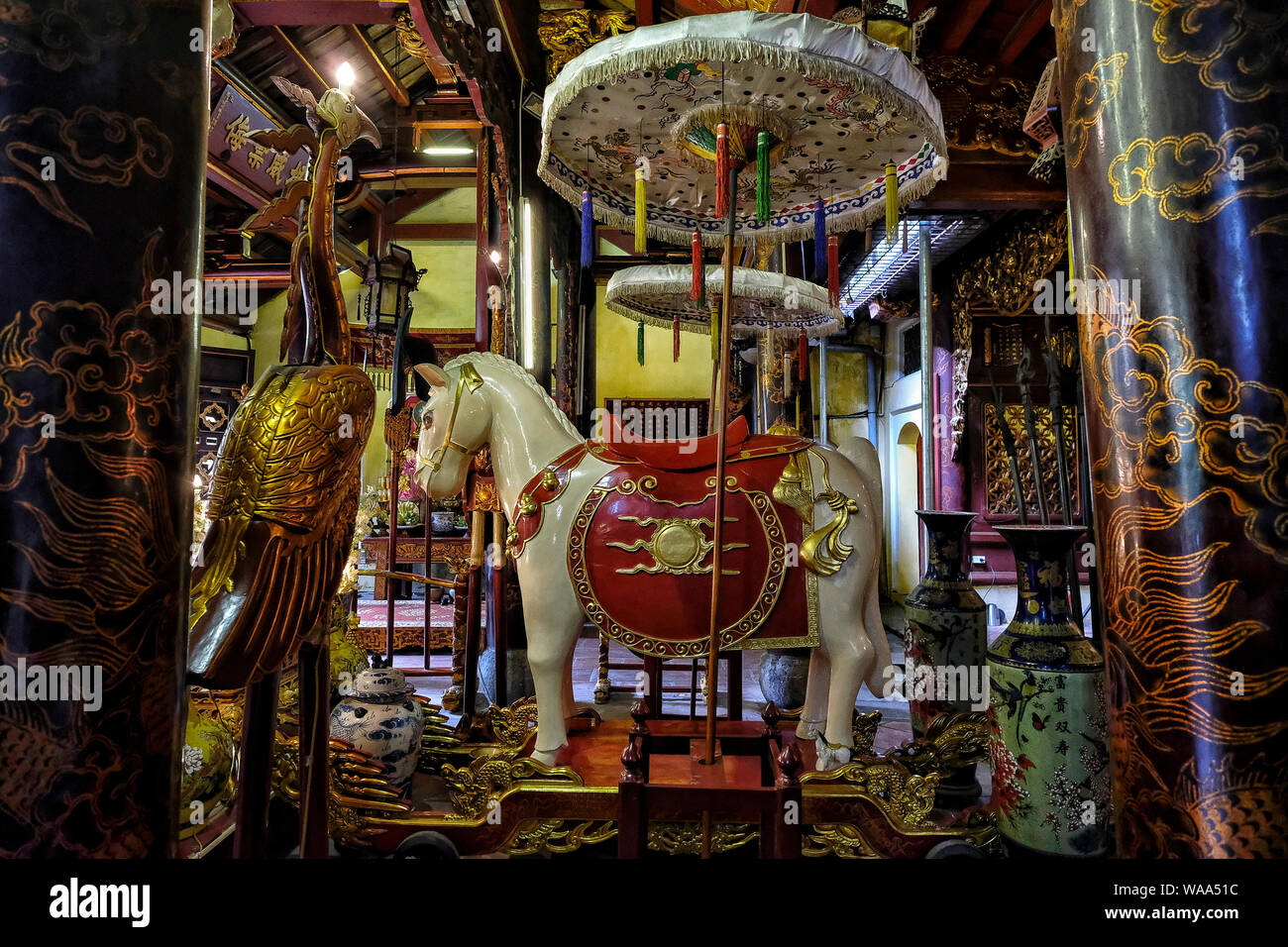 Hanoi, Vietnam - August 29: Inside the Bach Ma Temple located in the ...