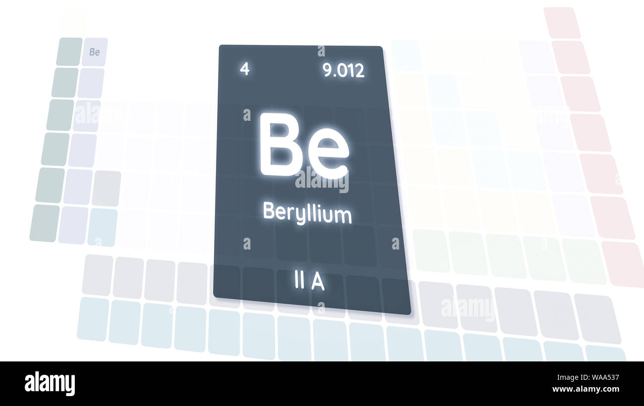 Beryllium chemical element atomic data and symbol - table of elements ...