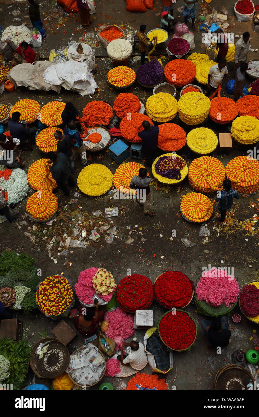 Flower Market-KR Market, Bangalore, Karnataka, India Stock Photo - Alamy