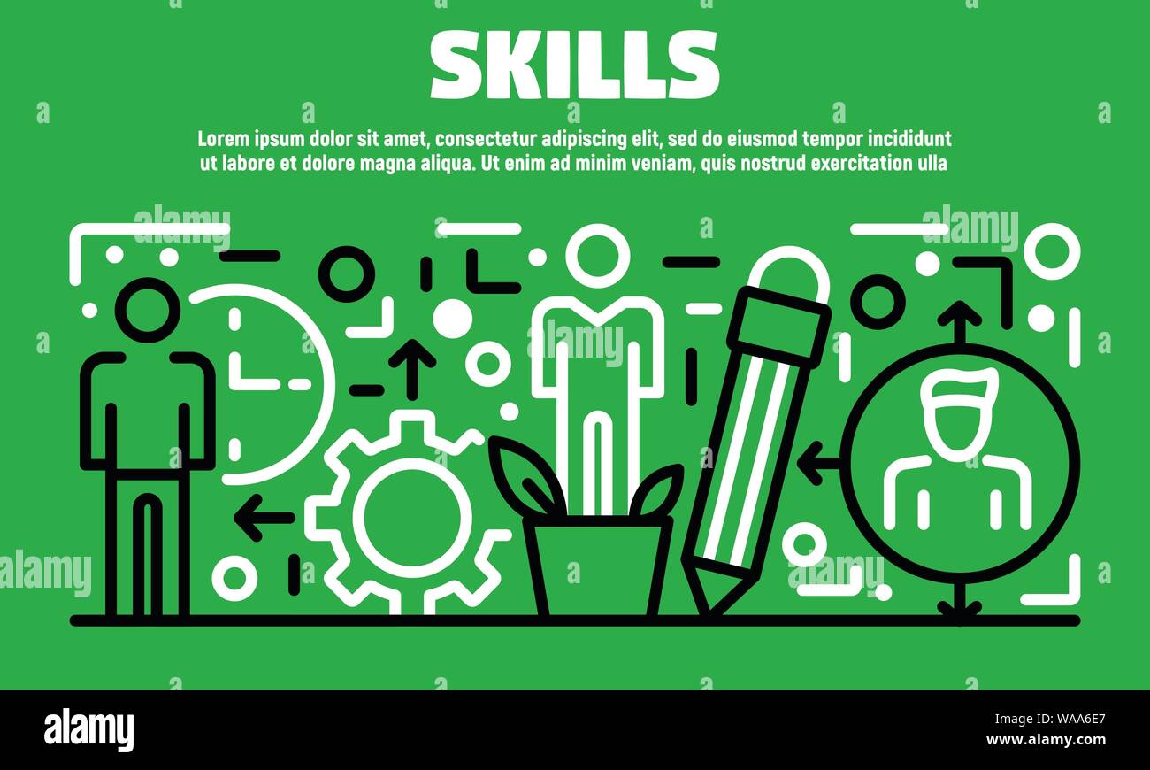 Skills banner, outline style Stock Vector Image & Art - Alamy