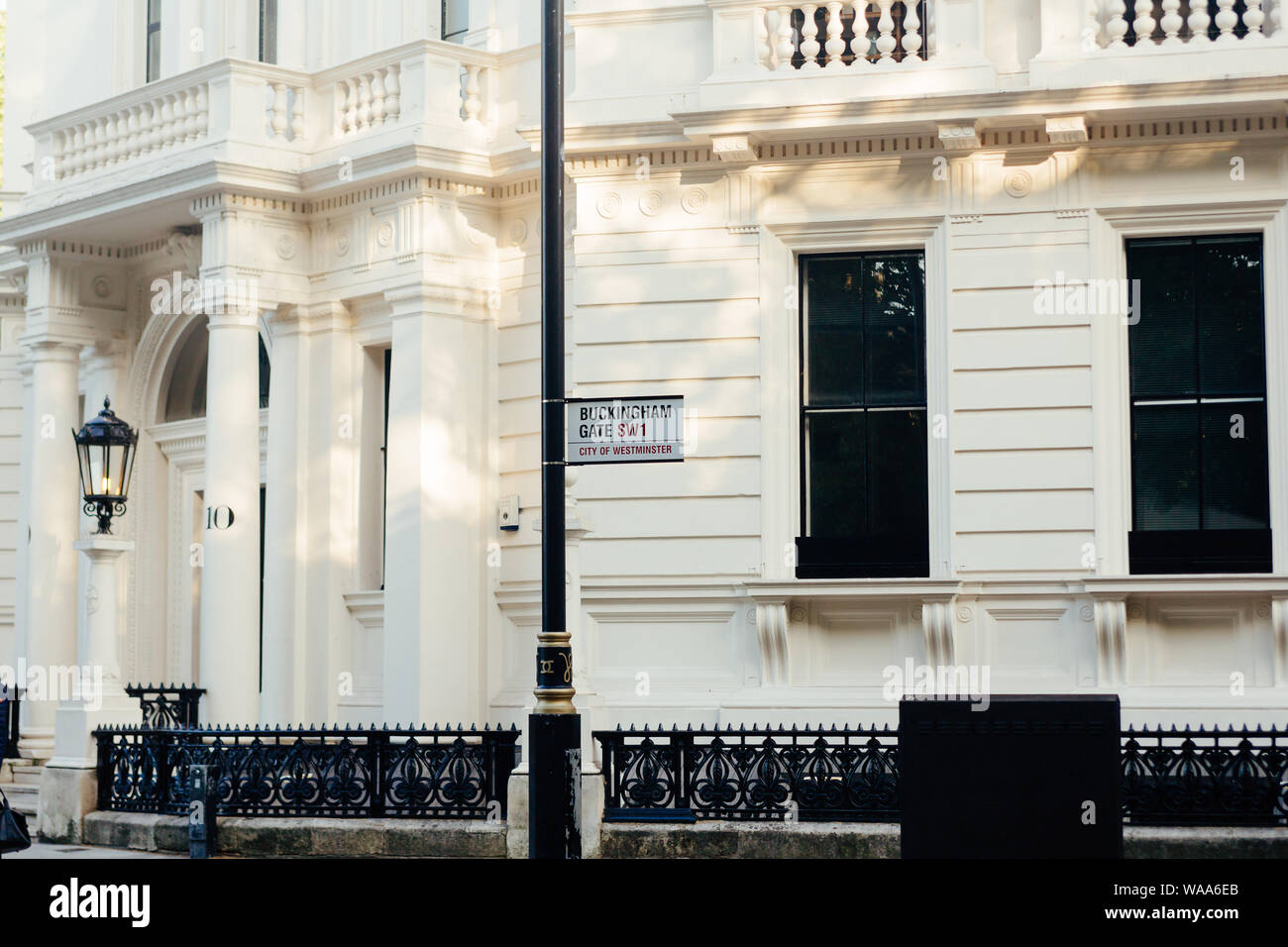 London / UK - July 18, 2019: Buckingham Gate name sign, City of ...