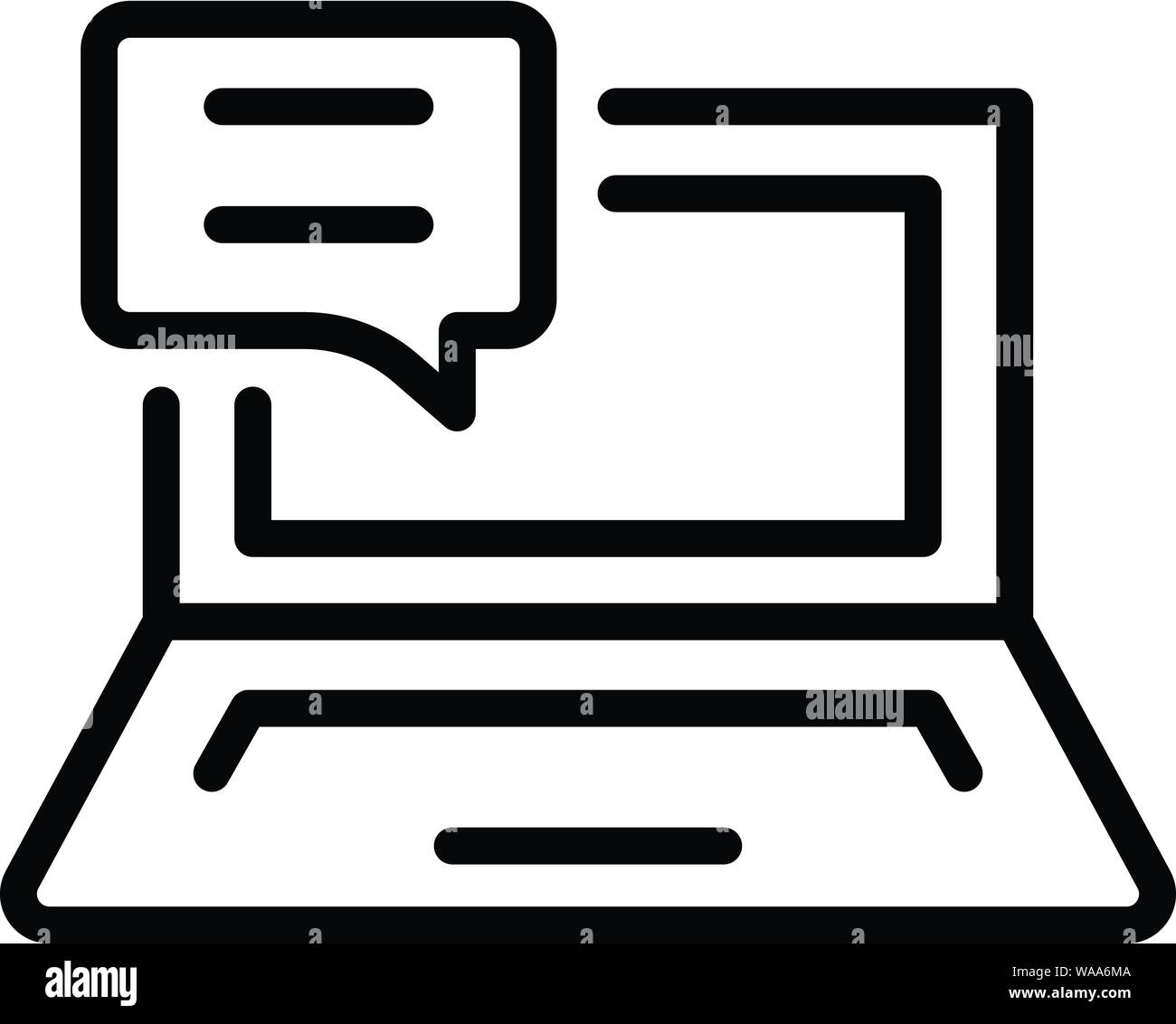 Message on laptop icon, outline style Stock Vector Image & Art - Alamy
