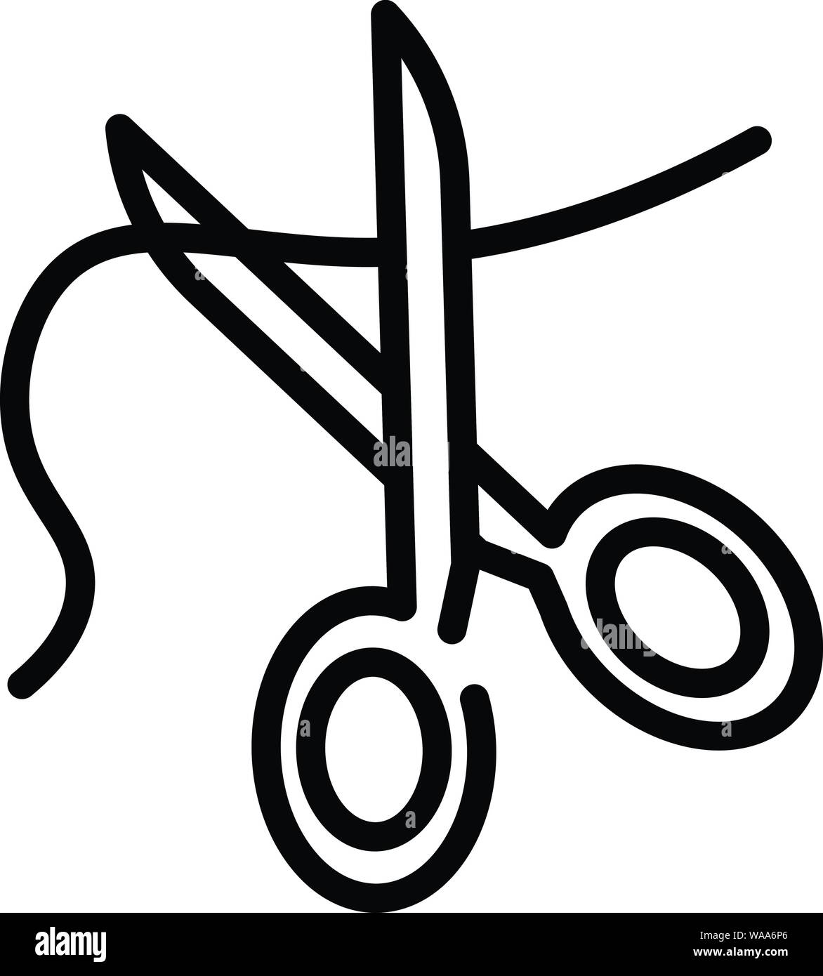 Scissors cut thread icon, outline style Stock Vector Image & Art - Alamy