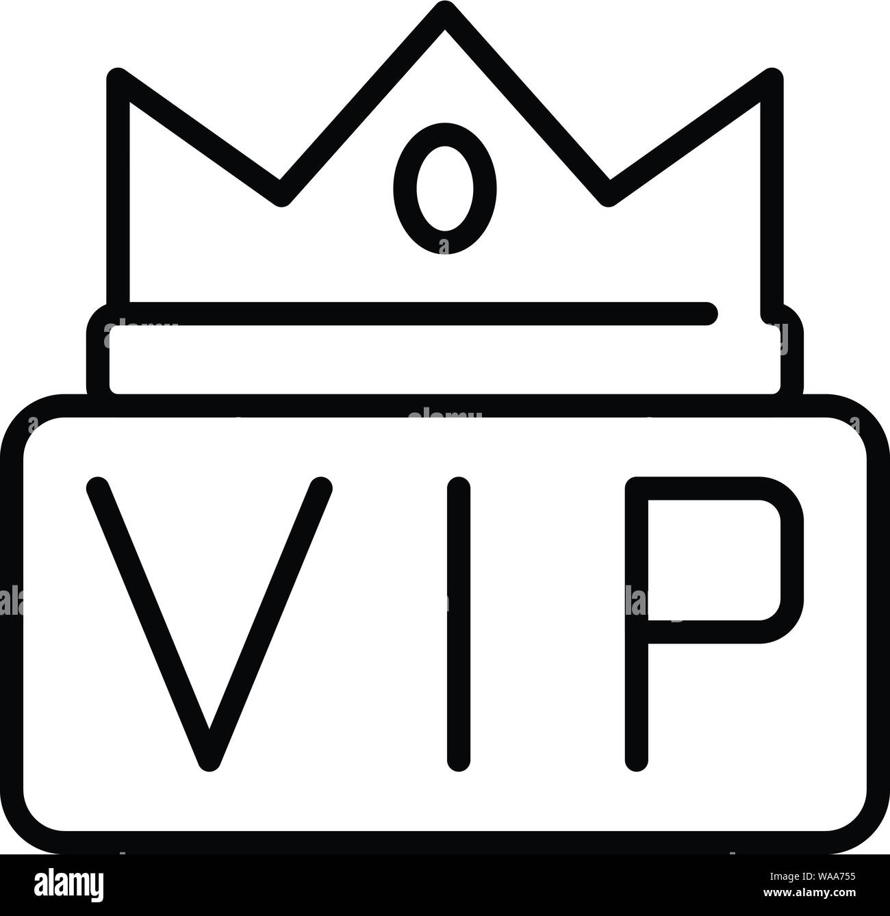 Crown on the inscription VIP icon, outline style Stock Vector Image ...