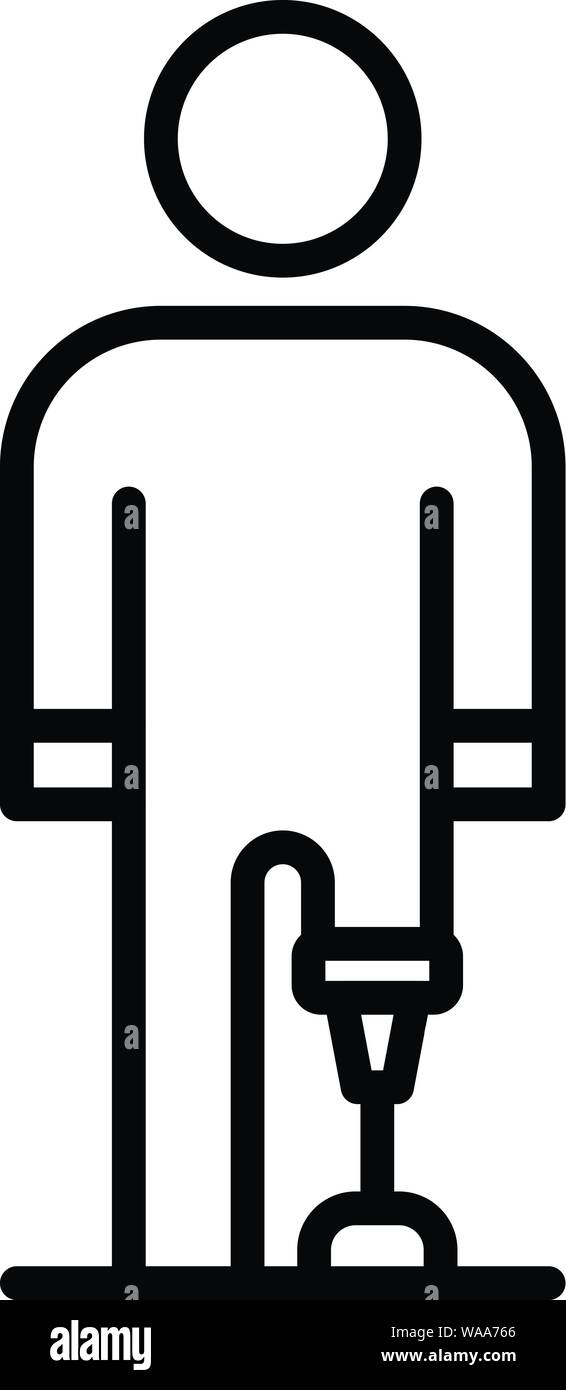 Man with prosthetic leg icon, outline style Stock Vector Image & Art ...
