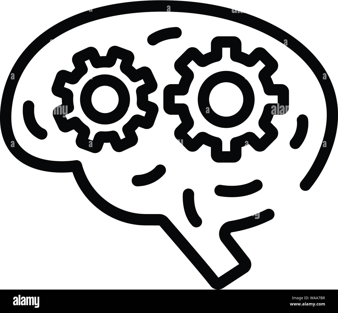 Brain with gears icon, outline style Stock Vector Image & Art - Alamy