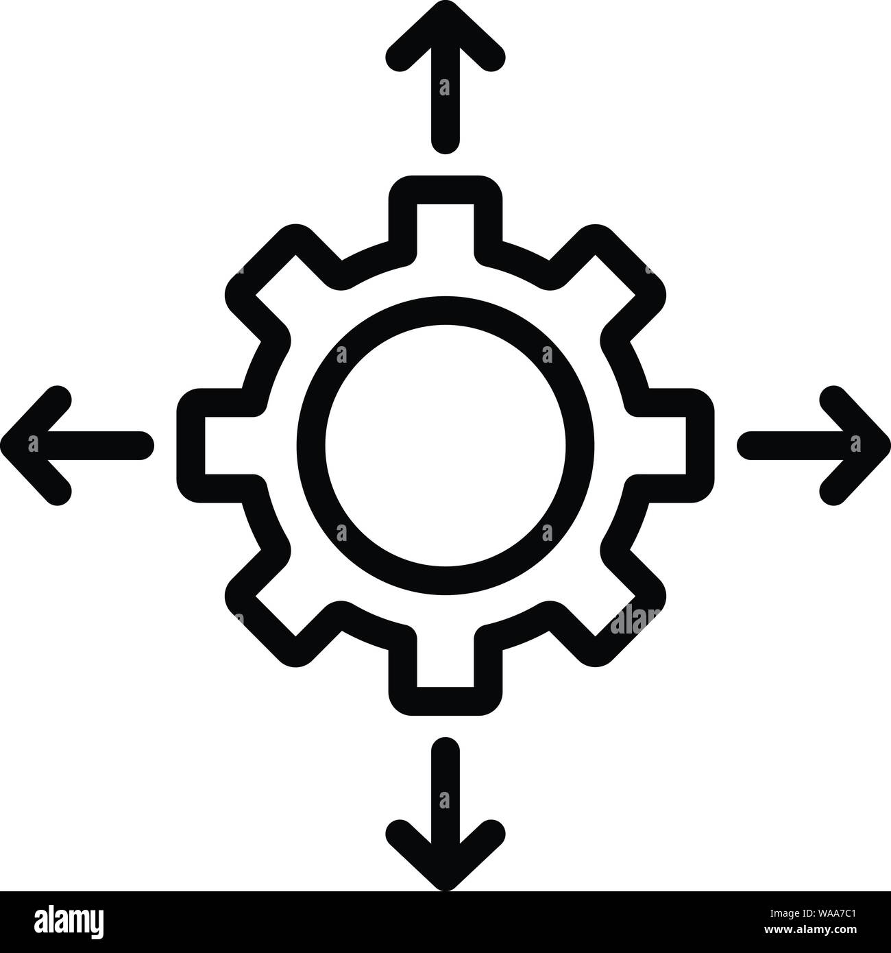 Gear and arrows icon, outline style Stock Vector Image & Art - Alamy