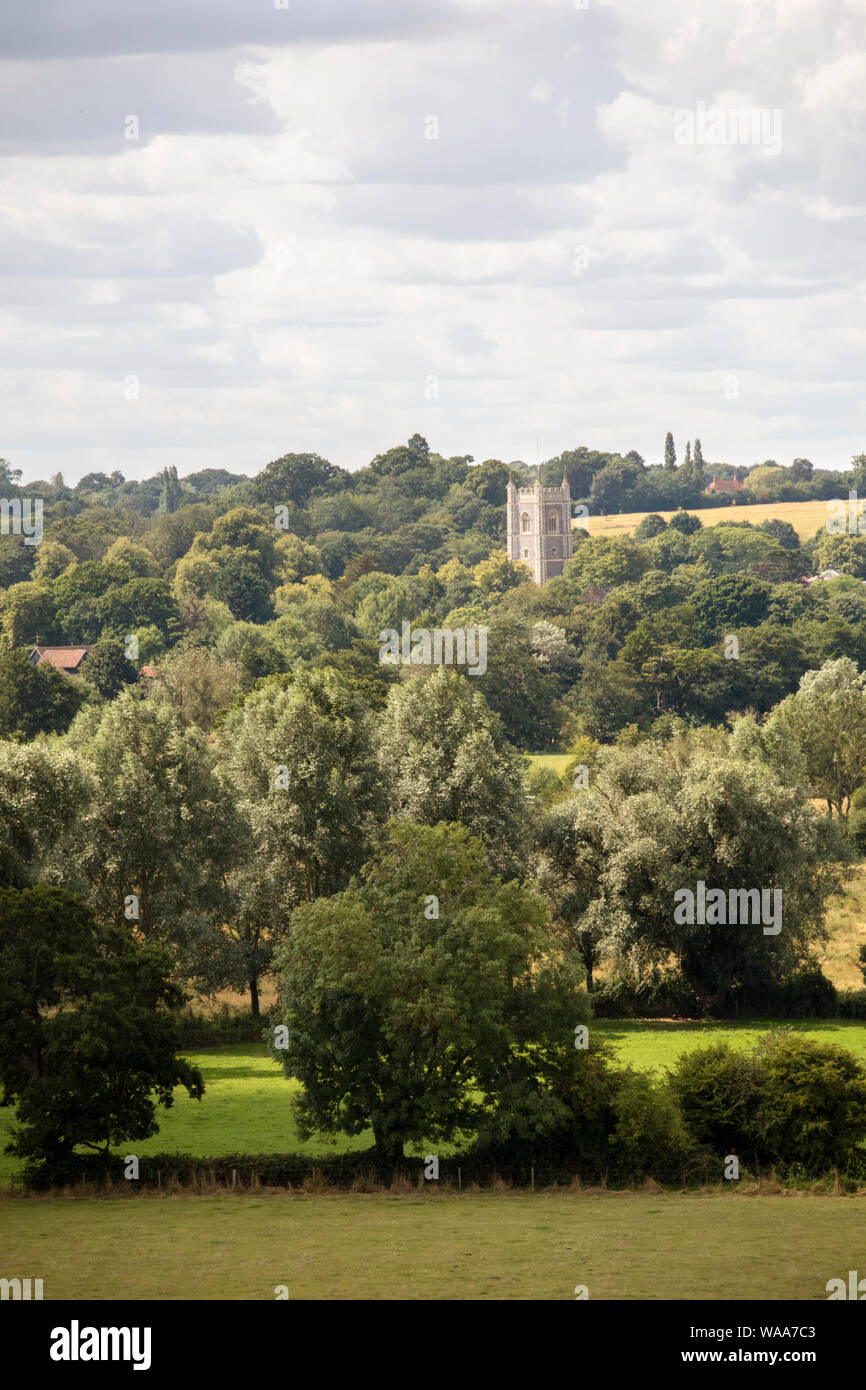 Dedham Vale area of outstanding natural beauty looking towards Dedham ...