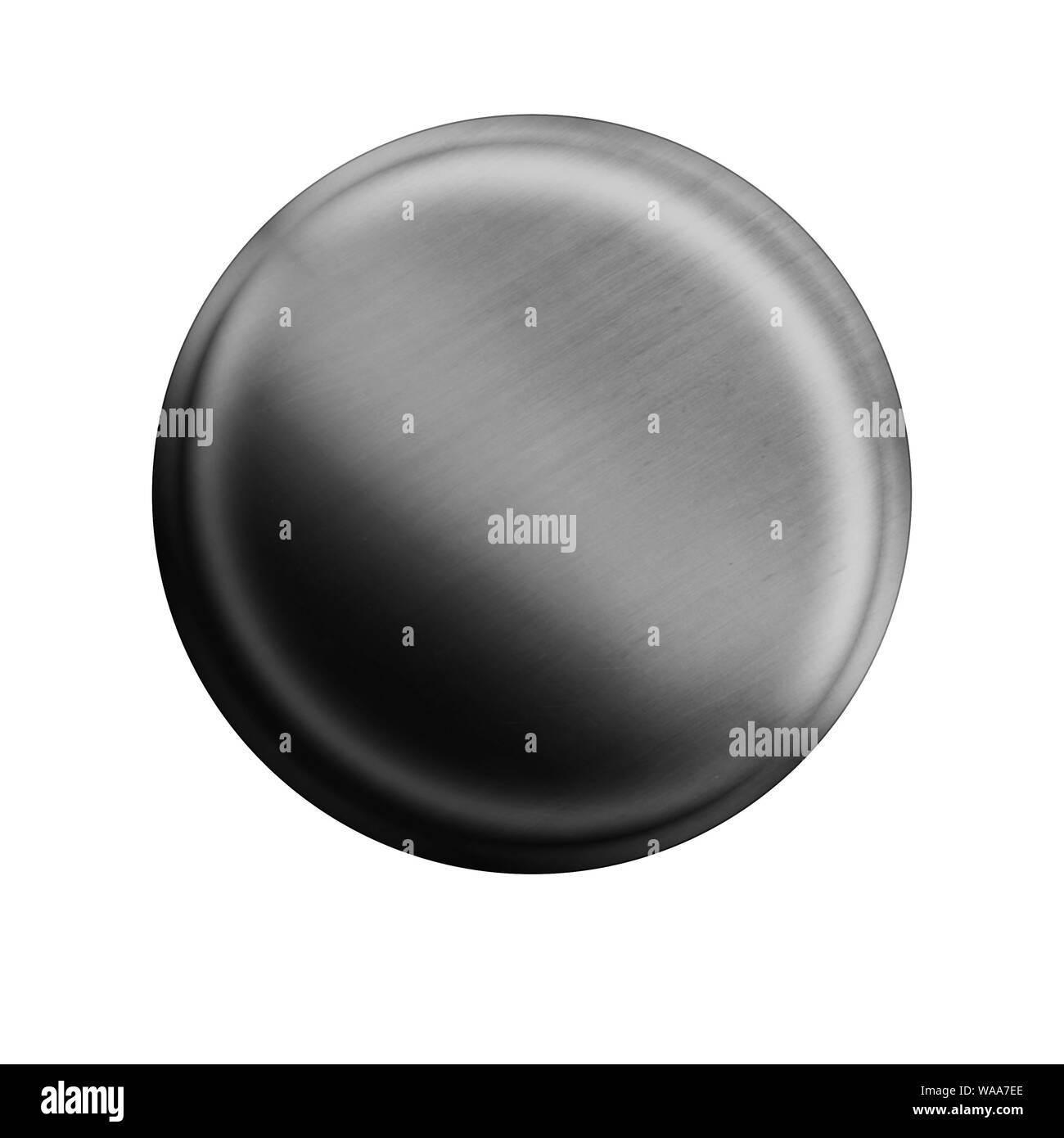 Illustration. Web button with glossy metal brushed surface isolated on ...