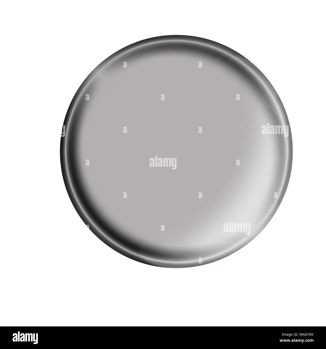 Illustration. Web button with glossy metal brushed surface isolated on ...