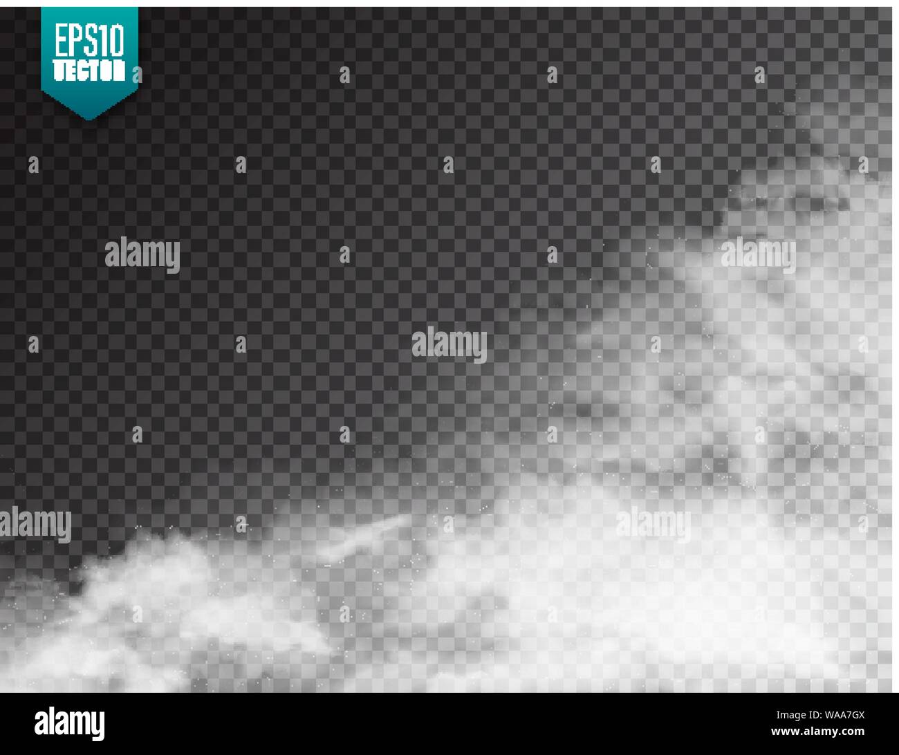 Realistic fog, mist effect. Smoke isolated on transparent background ...