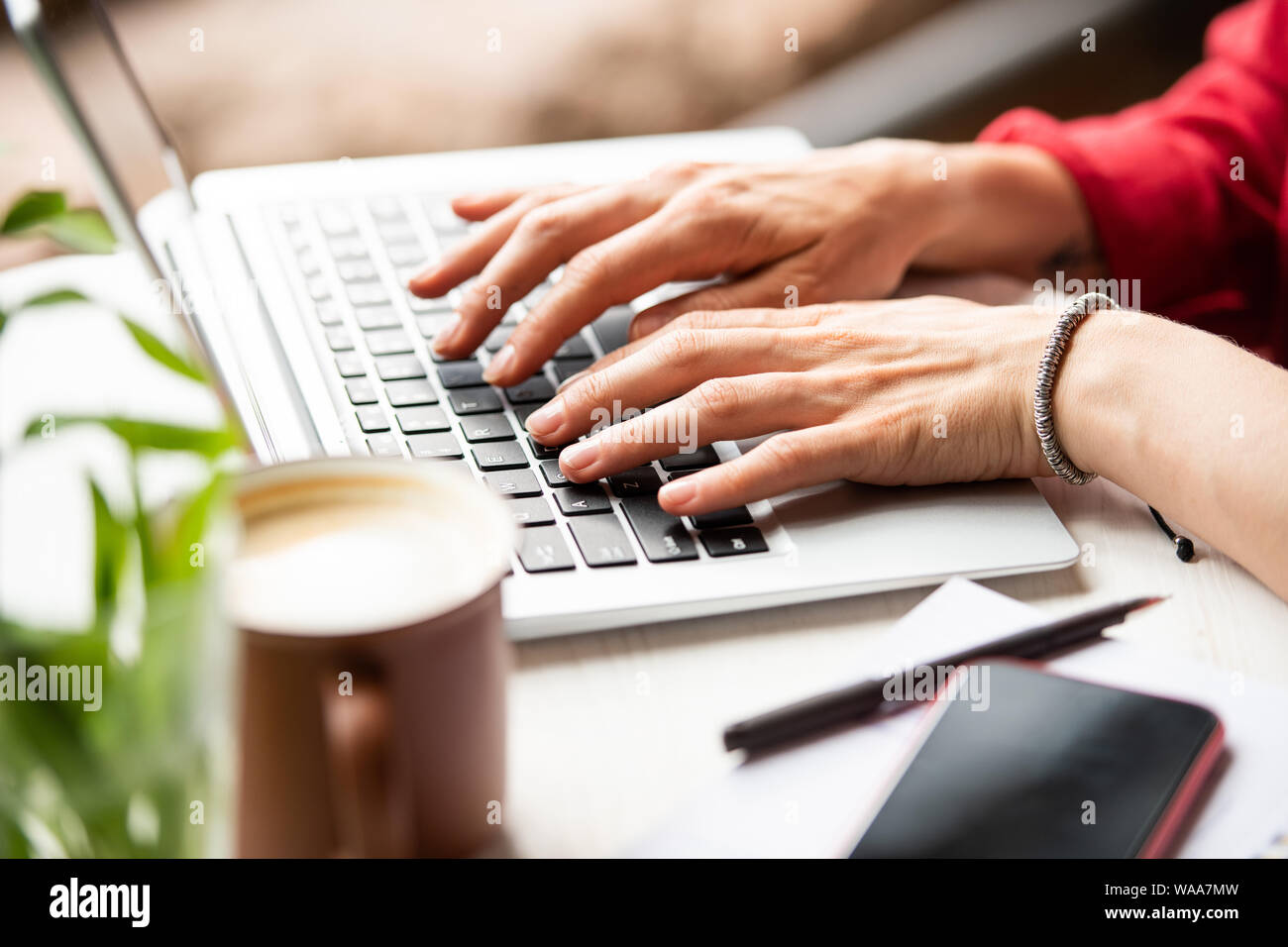 Human hands typing laptop hi-res stock photography and images - Alamy