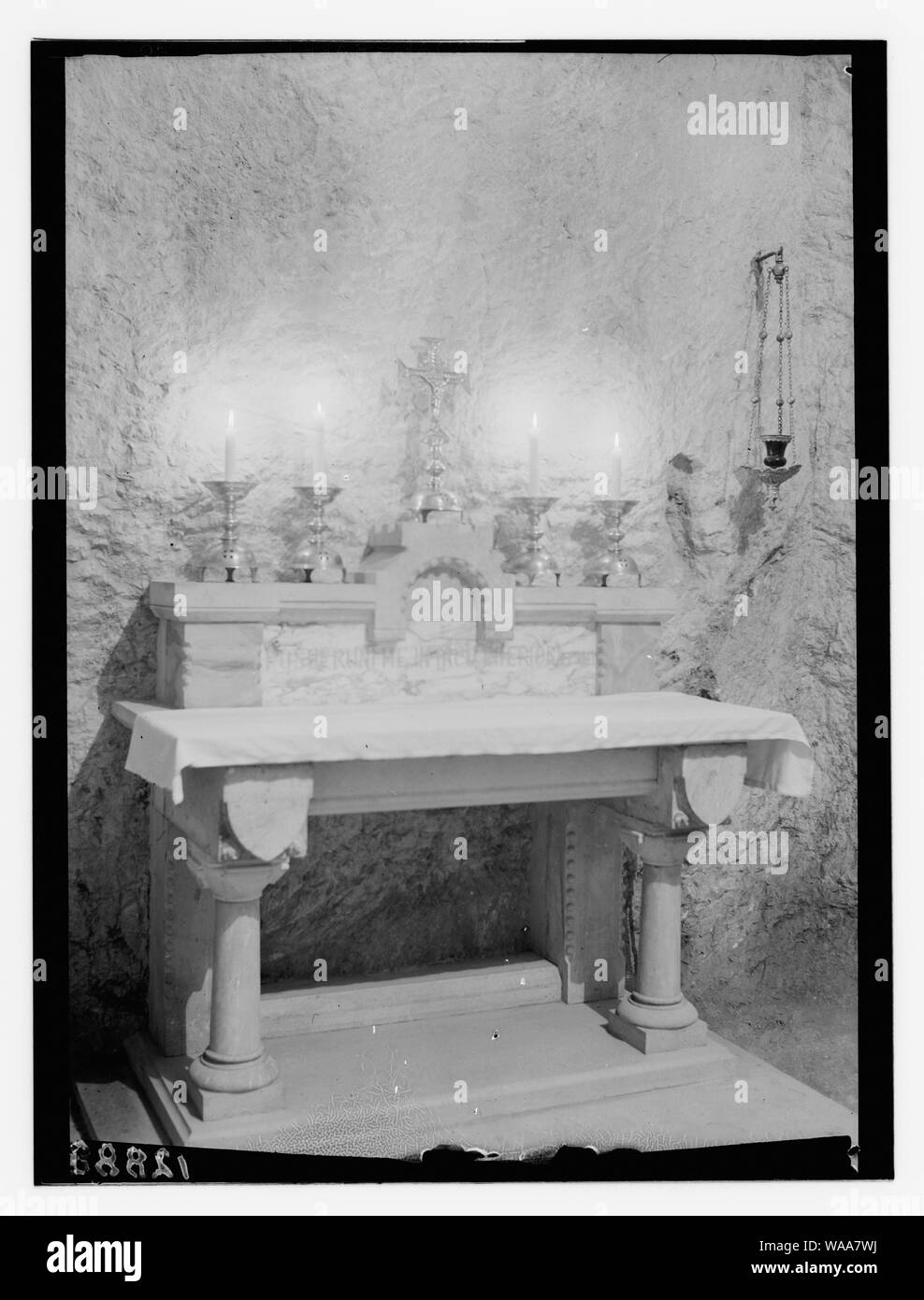 Church of St. Peter, deep dungeon, the altar Stock Photo - Alamy