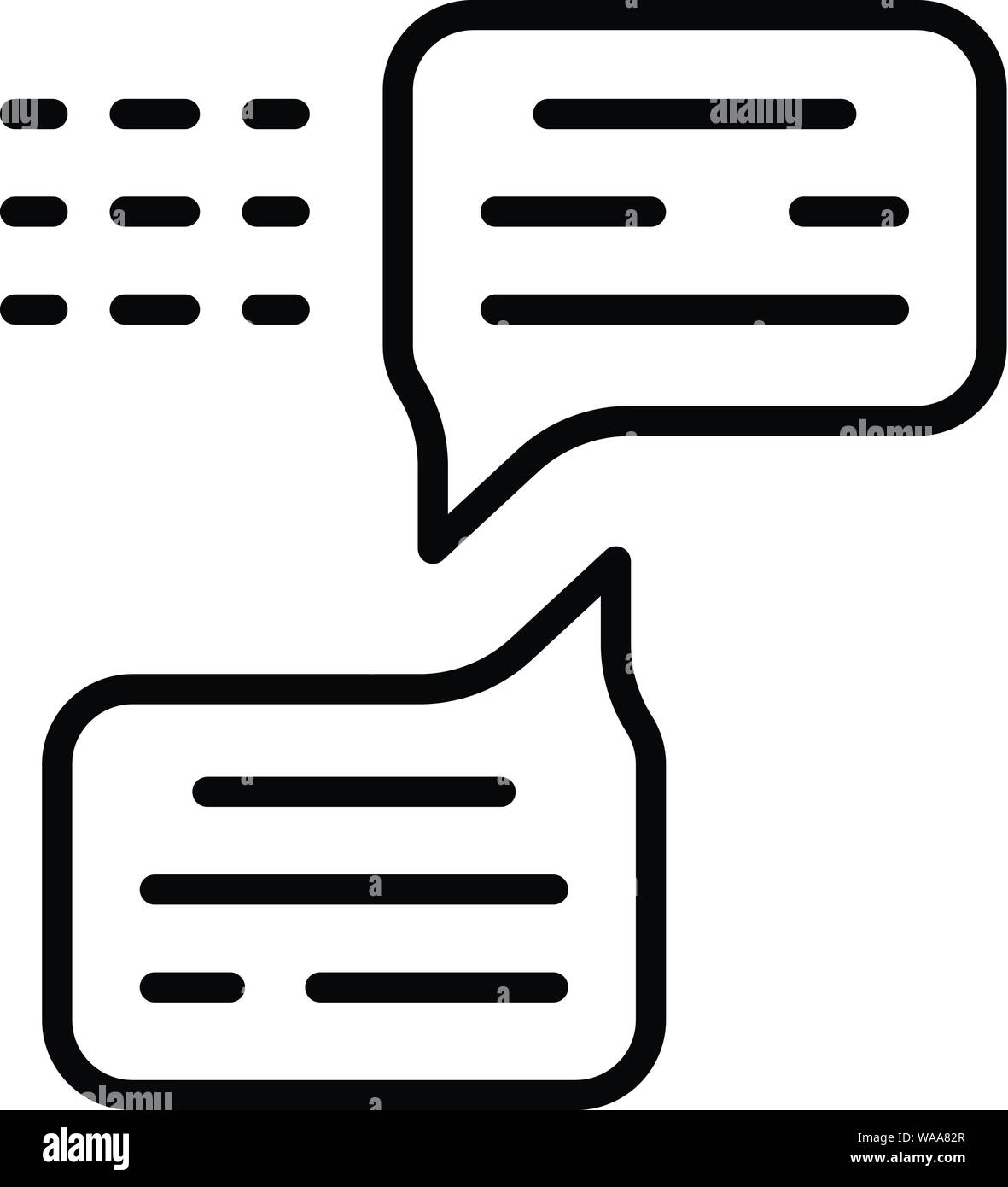 Chat bubble with text icon, outline style Stock Vector Image & Art - Alamy