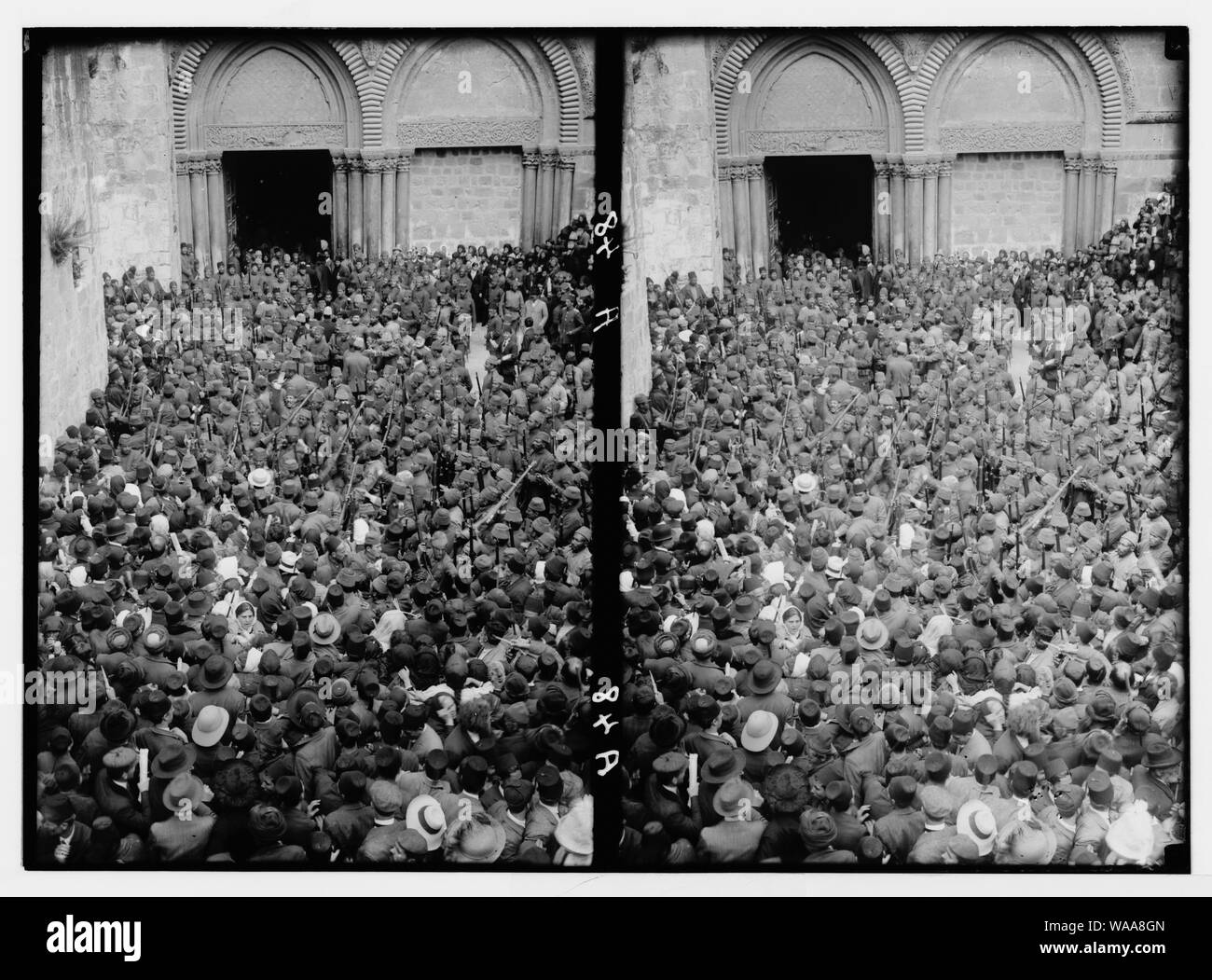 Soldiers at church of the holy sepulchre Black and White Stock Photos ...
