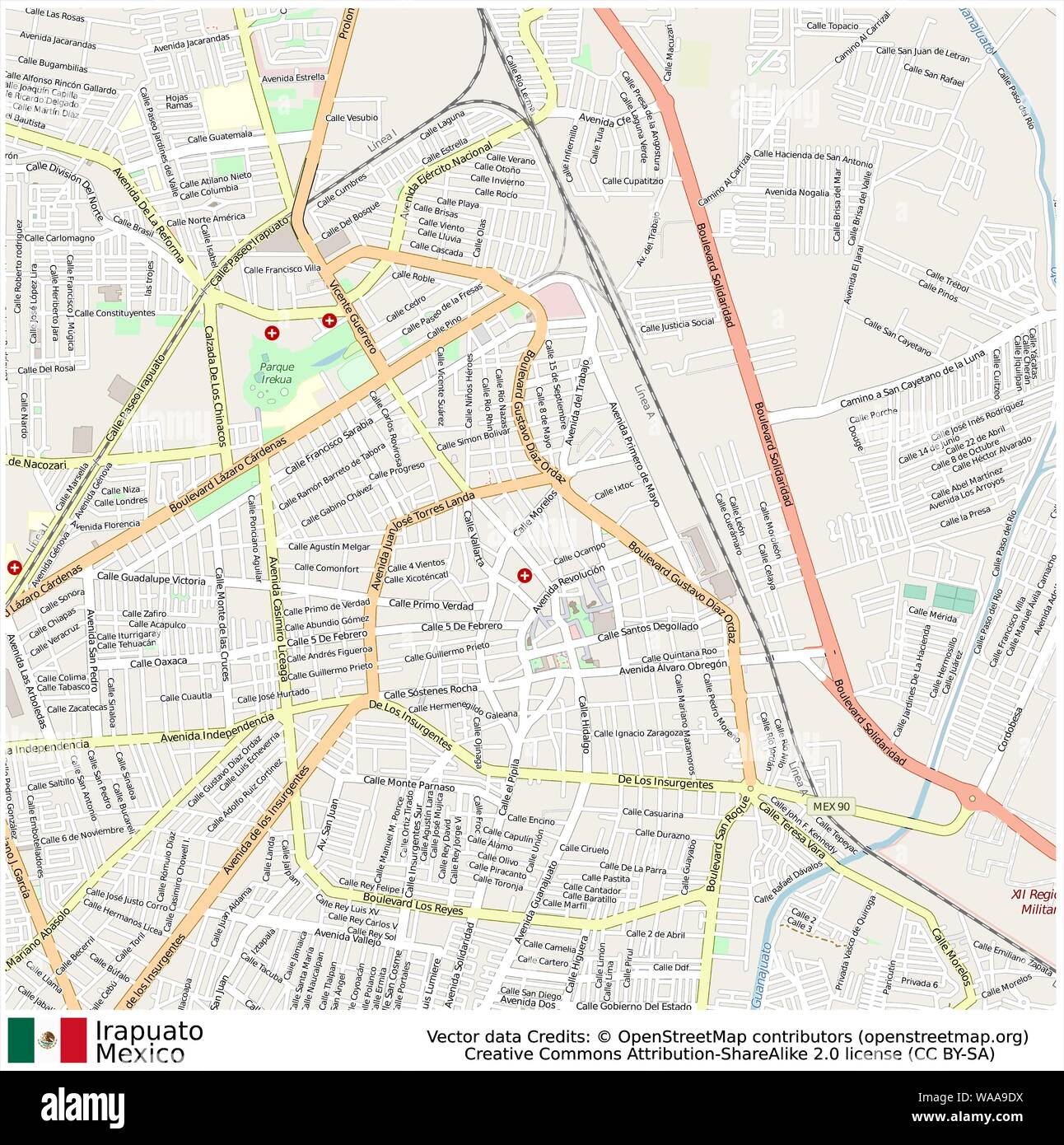 Irapuato mexico map Cut Out Stock Images & Pictures - Alamy