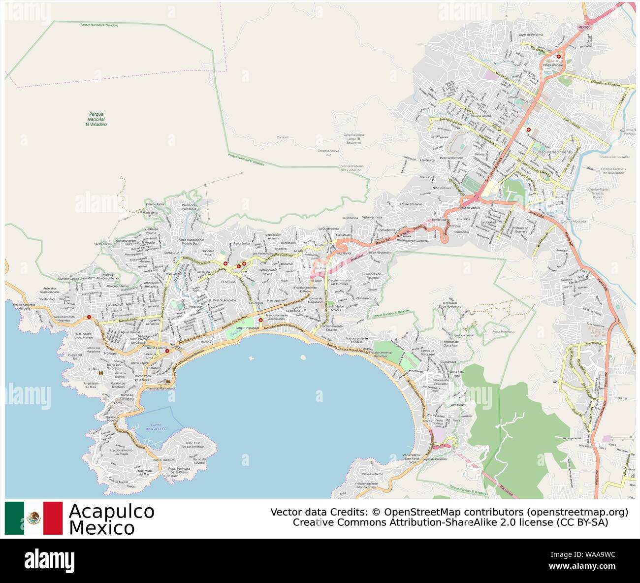 Acapulco Mexico Map High Resolution Stock Photography and Images - Alamy
