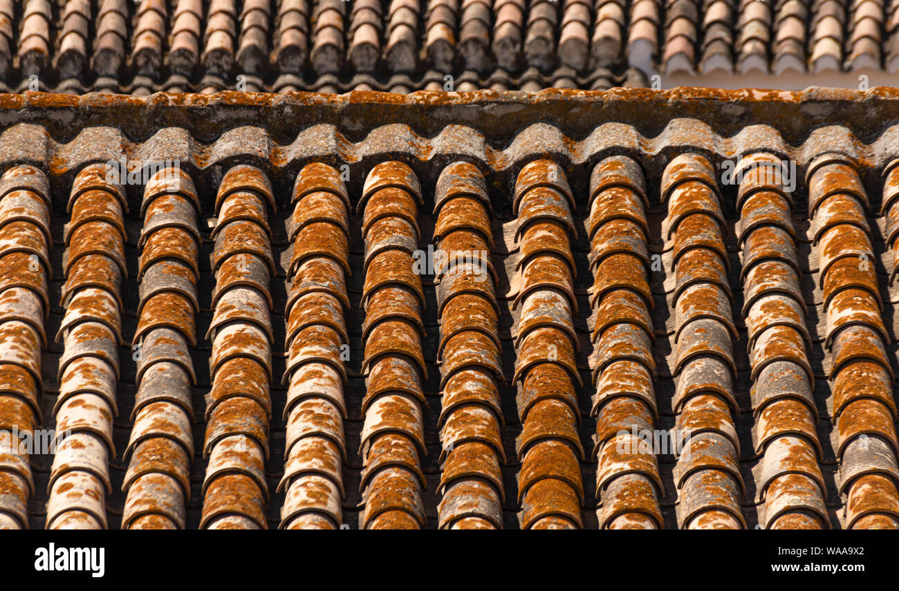 Detail Red Tile Roof Spanish Stock Photos & Detail Red Tile Roof ...