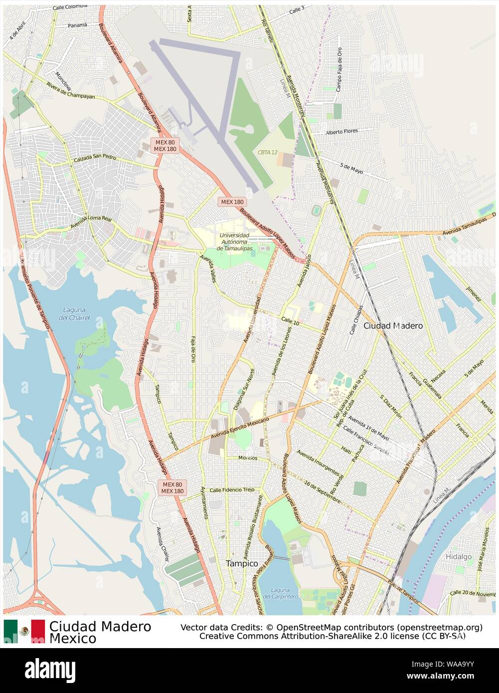 Map of ciudad madero Stock Vector Images - Alamy