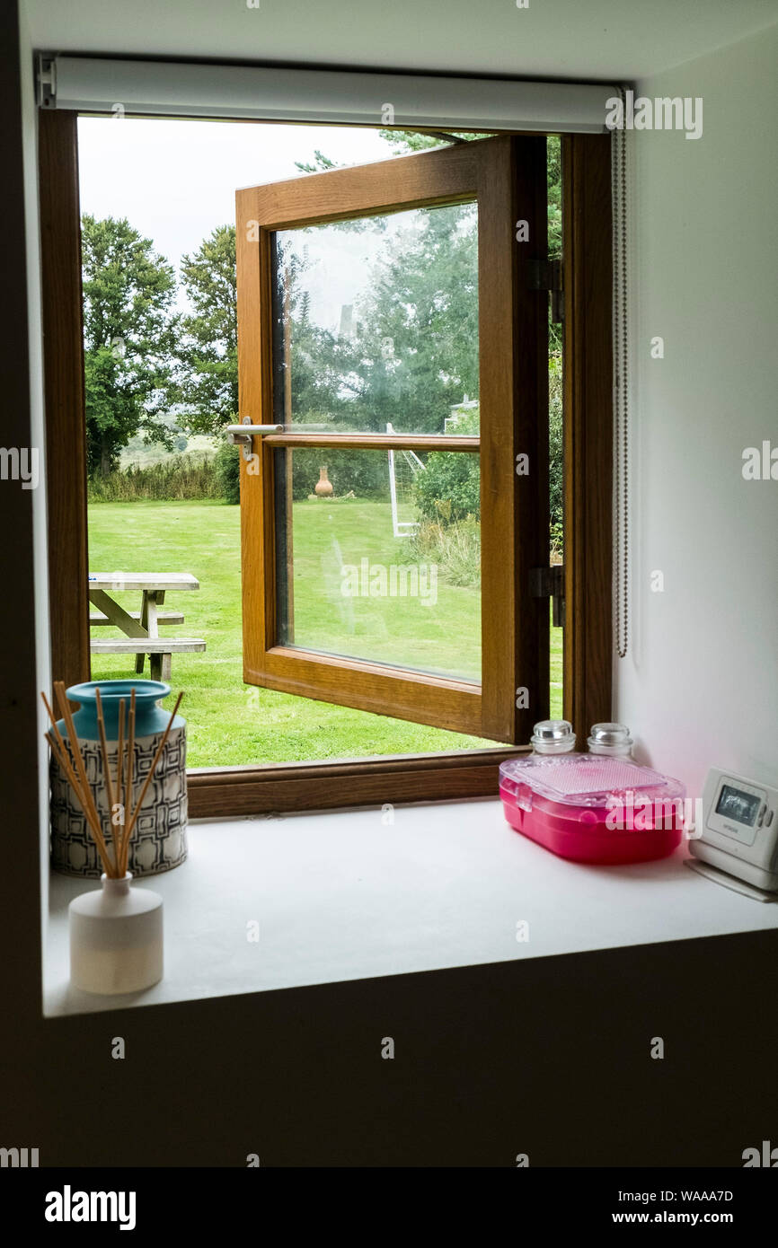A view through an open double glazed window Stock Photo - Alamy