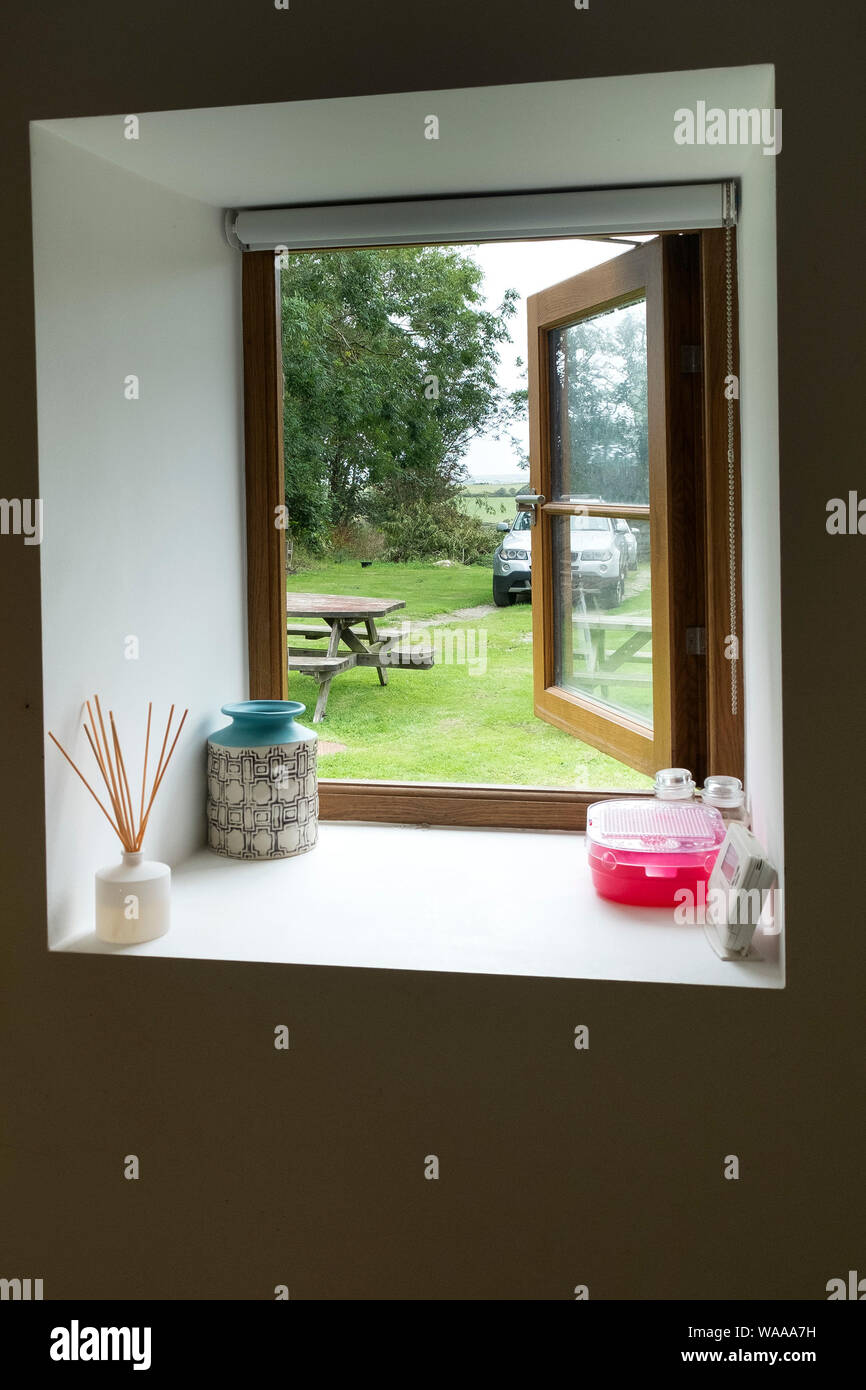 A view through an open window Stock Photo - Alamy
