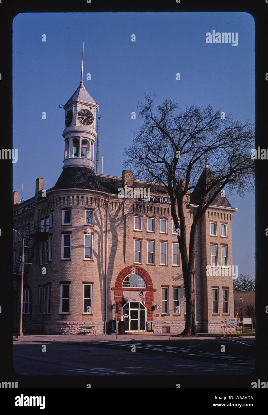 City Hall, James and Dickason Streets, Columbus, Wisconsin Stock Photo ...