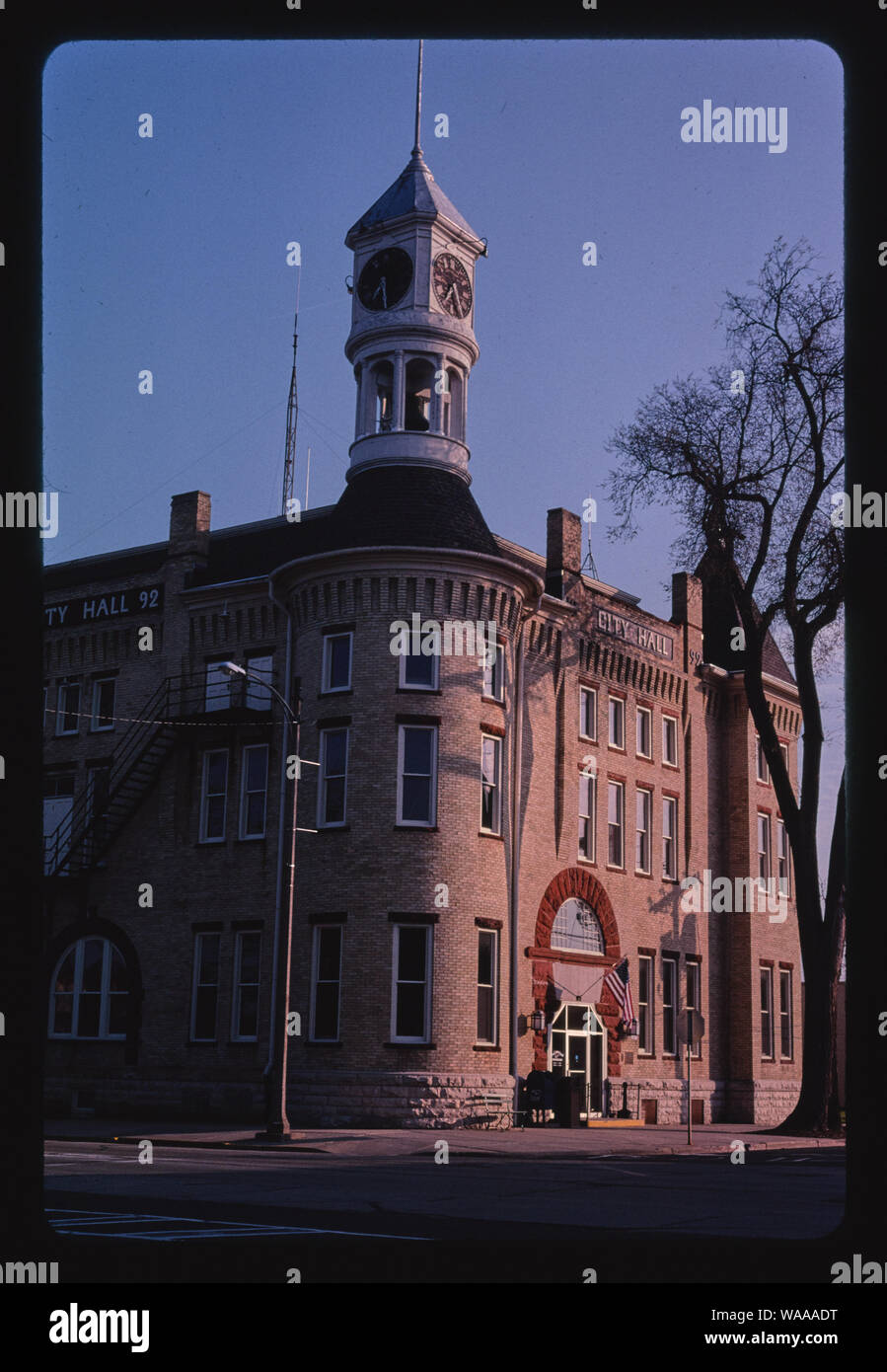 City Hall, James and Dickason Streets, Columbus, Wisconsin Stock Photo ...