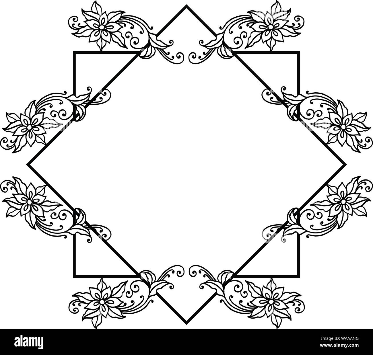 Decorative of invitation card, greeting card, with simple leaf flower ...