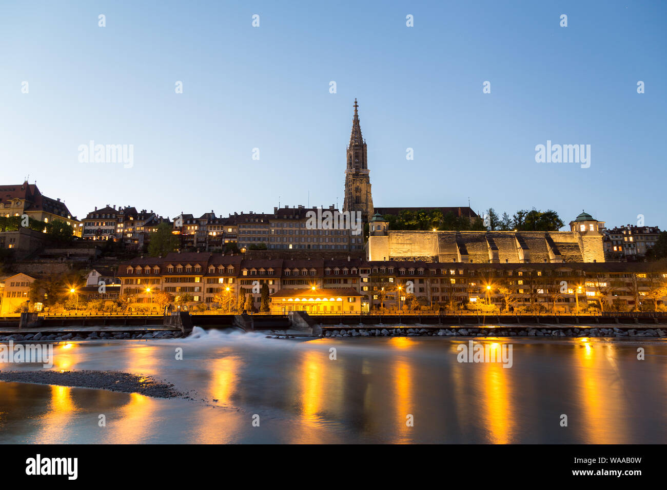 Night view of Bern and Aare River, Siwtzerland Stock Photo - Alamy