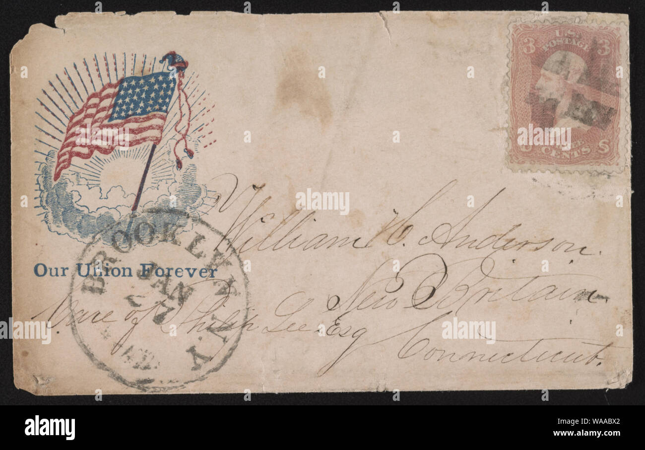 Civil War envelope showing American flag in sunburst with message Our ...