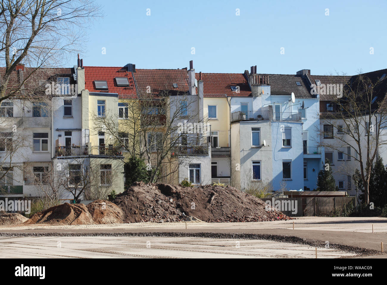 Oldbremer houses, residential buildings, old buildings with backyard ...