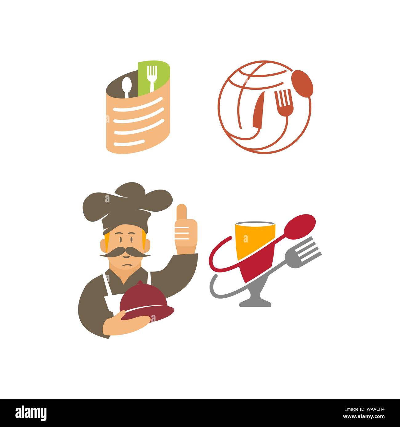 Restaurant Service Abstract Logo Template Symbol Icon Stock Vector ...