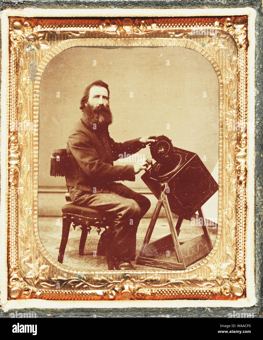 Civil War induction officer with lottery box Stock Photo - Alamy