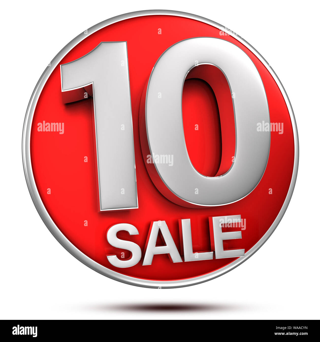 10 sale 3d rendering on white background.(with Clipping Path Stock ...
