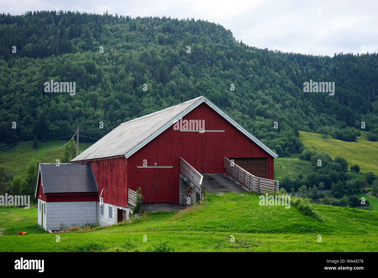 Wooden barn in farm in Norway Stock Photo - Alamy